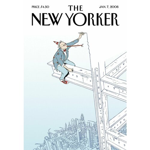 Плакат, постер на бумаге The New Yorker (Jan. 7, 2008). Размер 21 на 30 см