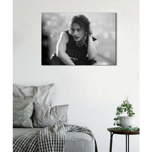 Картина на холсте/ Картина на стену/ Интерьерная картина/ Картина в подарок/ Картина для дома - Stray Kids Hyunjin Хёнджин чб на сцене 60х80