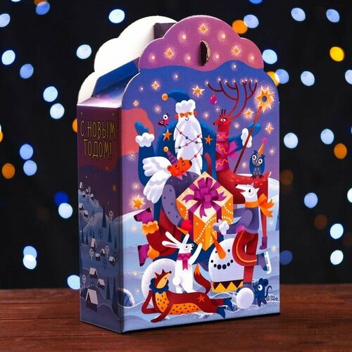 Подарочная коробка "Фантазия" в фиолетовом 16 х 7,5 х 26 см