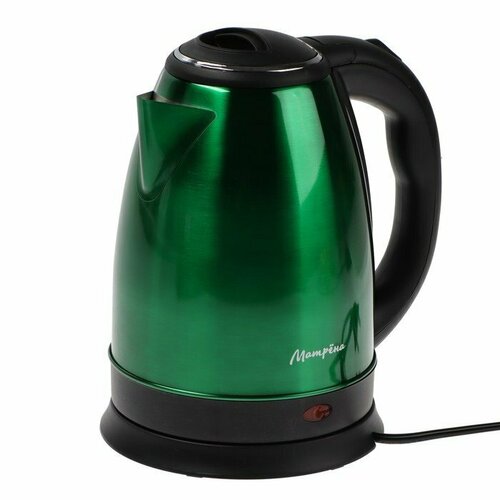 Чайник электрический матрёна MA-002, металл, 1.8 л, 1500 Вт, зелёно-чёрный (комплект из 2 шт)