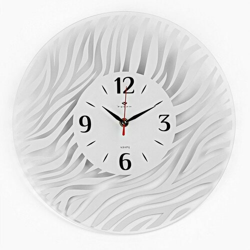 Часы настенные, интерьерные "Зебра ", бесшумные, d-34 см, белые (комплект из 2 шт)
