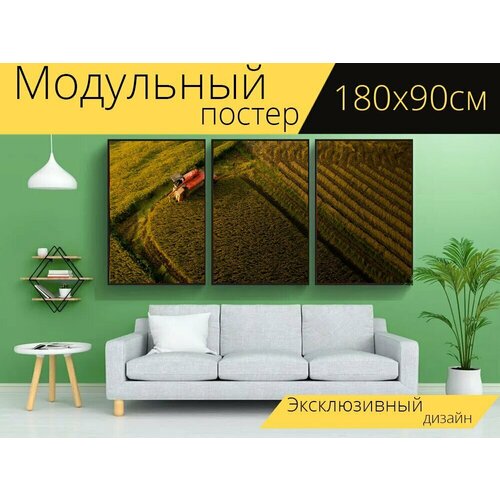 Модульный постер "Ферма, да нанг, сельское хозяйство" 180 x 90 см. для интерьера