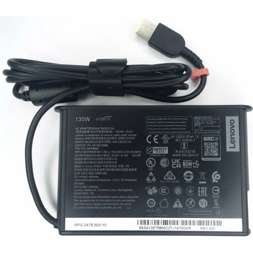 Зарядное устройство 135W / Оригинальный блок питания для ноутбука Lenovo IdeaPad-Y700-15ISK / 20V-6,75A (прямоугольный с иглой)