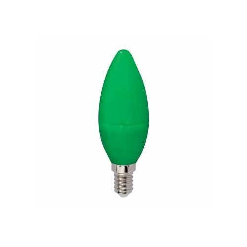 Лампа светодиодная ECOLA candle color 6,0W 220V E14 Green свеча Зеленая матовая колба 103x37