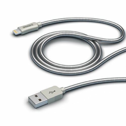 Дата-кабель Deppa Steel USB - Lightning, алюминий, 1.2м, Deppa 72395