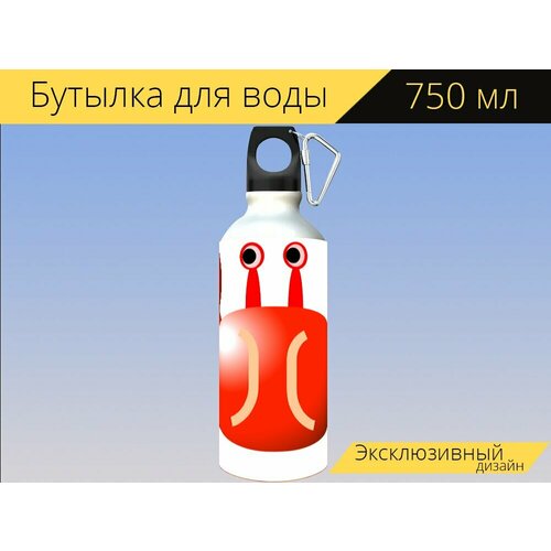 Бутылка фляга для воды "Раки, рак, краб" 750 мл. с карабином и принтом