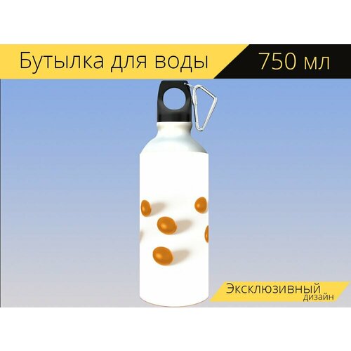 Бутылка фляга для воды "Медицина, лечение, таблетки" 750 мл. с карабином и принтом