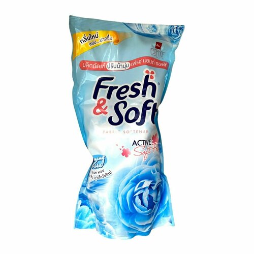 LION Кондиционер для белья Essence Fresh&Soft Active Blue Fresh / Мягкая упаковка 550 мл / Таиланд