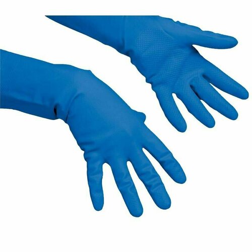 Перчатки резиновые Vileda Professional голубые размер 9 L артикул производителя 100754, 515194