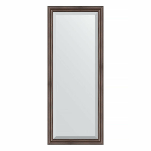 Зеркало настенное с фацетом EVOFORM в багетной раме палисандр, 61х151 см, для гостиной, прихожей, кабинета, спальни и ванной комнаты, BY 1184