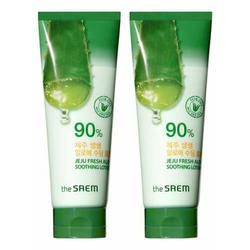 The Saem, Лосьон для тела Jeju Fresh Aloe Soothing Lotion 90%, 250 мл, 2 шт