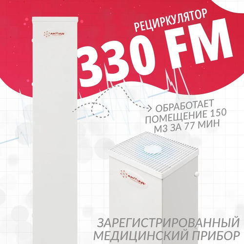 Облучатель рециркулятор бактерицидный AirCube Армед 330 FM ультрафиолетовый для обеззараживания воздуха настенный передвижной медицинский лампы 3х30Вт