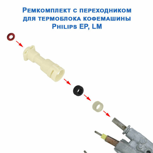 Ремкомплект с переходником для термоблока кофемашины Philips EP, LM, 20230304