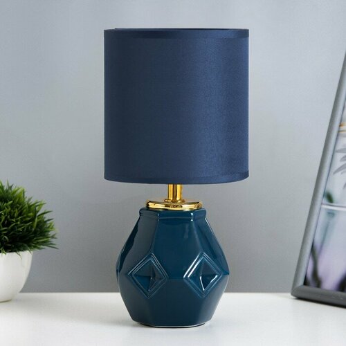 Настольная лампа "Алес" Е14 40Вт синий 13х13х25 см