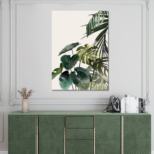 Интерьерная картина на холсте на стену/постер/ Разные тропические растения 60х80