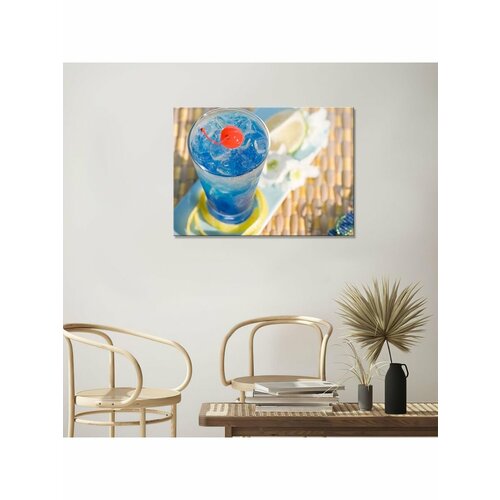 Картина на холсте с подрамником Коктейль Голубая лагуна 30х40