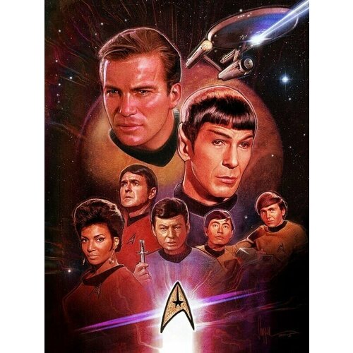 Плакат, постер на бумаге Звездный путь (Star Trek), Марк Дэниелс, Джозеф Пивни, Винсент МакЭвити. Размер 42 х 60 см
