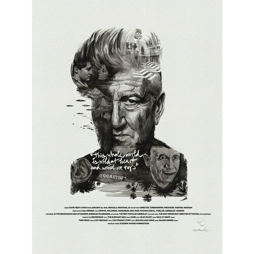 Плакат, постер на бумаге Дэвид Линч (David Lynch). Размер 21 х 30 см