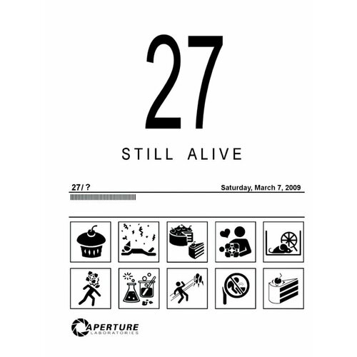 Плакат, постер на бумаге Portal 2-Still Alive /игровые/игра/компьютерные герои персонажи. Размер 30 х 42 см
