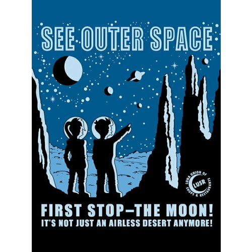 Плакат, постер на холсте Futurama: See Outer Space/Футурама/комиксы/мультфильмы. Размер 60 х 84 см