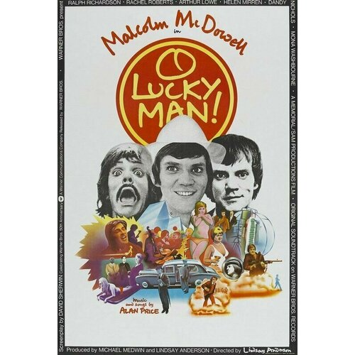 Плакат, постер на бумаге О, счастливчик (O Lucky Man), Линдсей Андерсон. Размер 30 х 42 см