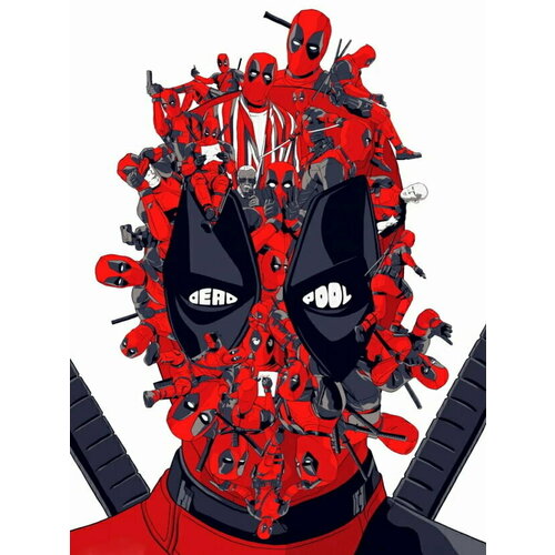 Плакат, постер на бумаге Deadpool/Дэдпул/искусство/арт/абстракция/творчество. Размер 60 на 84 см