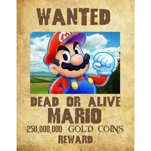 Плакат, постер на холсте Super mario/Супер Марио. Размер 21 на 30 см