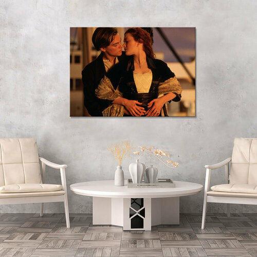 Интерьерная картина на холсте - Титаник Лео и Кейт на корабле 2 30х40