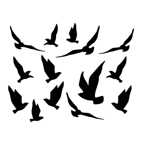 Наклейки-стикеры: силуэты хищных птиц (42 x 30) см - V14