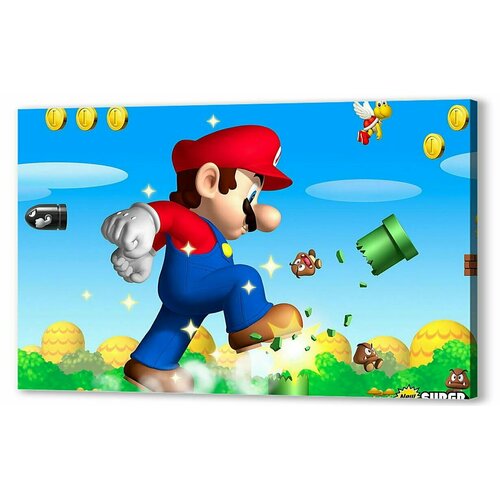 Плакат, постер на бумаге Super Mario Bros. Размер 42 х 60 см