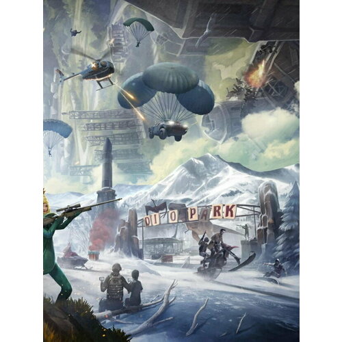 Плакат, постер на холсте PlayerUnknown s BattleGrounds (Модульные постеры)-3/игровые/игра/компьютерные герои персонажи. Размер 21 х 30 см