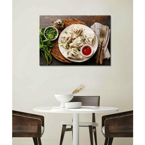 Картина/Картина на холсте для интерьера/Картина на стену/Картина для кухни/ - хинкали 50х70