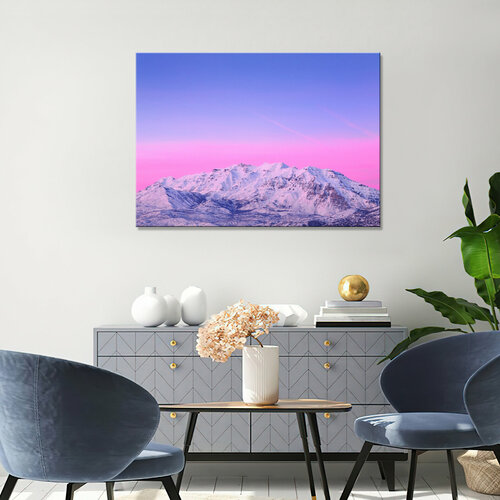 Картина/Картина на холсте для интерьера/Картина на стену/Картина для кухни/ - Горы розовое небо (2) 30х40