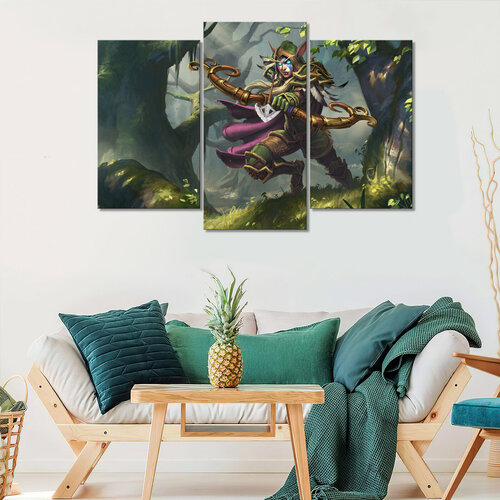 Модульная картина на холсте/World of Warcraft Alleria Windrunner - Мир Варкрафта Аллерия Ветрокрылая 120х80