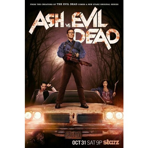Плакат, постер на холсте Эш против Зловещих мертвецов (Ash vs Evil Dead), Майкл Херст, Рик Джейкобсон, Сэм Рэйми. Размер 30 х 42 см