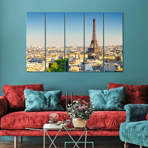 Модульная картина/Модульная картина на холсте/Модульная картина в подарок/ Париж Эйфелева башня (3) - Paris Eiffel Tower (3) 150х100