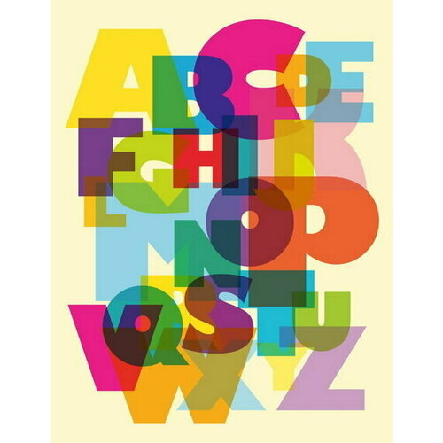 Плакат, постер на холсте цветной английский алфавит. ABC. Размер 21 х 30 см