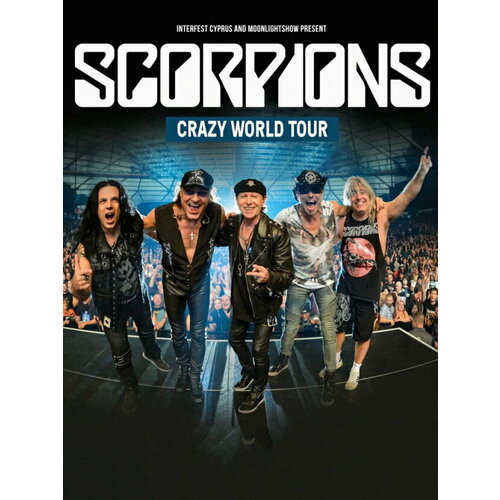Плакат, постер на холсте Scorpions-Crazy World Tour/Скорпионз/музыкальные/поп исполнитель/артист/поп-звезда/группа. Размер 21 х 30 см