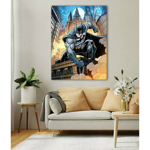 Интерьерная картина на холсте "Бэтмен арт комиксы" размер 30x40 см
