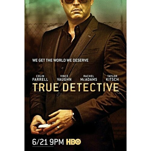 Плакат, постер на бумаге Настоящий детектив (True Detective), Кэри Фукунага. Размер 21 х 30 см