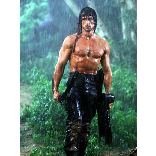 Плакат, постер на холсте Rambo/Рэмбо: Сильвестр Сталлоне/винтажный/ретро. Размер 30 на 42 см