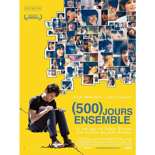 Плакат, постер на холсте 500 дней лета ((500) Days of Summer, 2009г). Размер 21 х 30 см