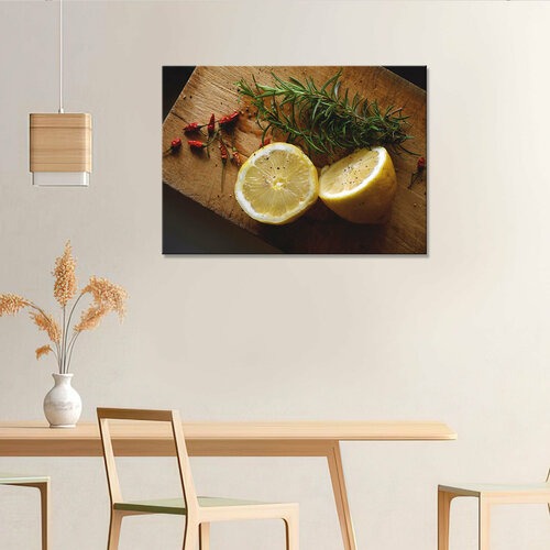 Картина/Картина на холсте для интерьера/Картина на стену/Картина для кухни/ - лимон и специи 30х40