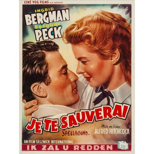 Плакат, постер на бумаге Завороженный (Spellbound, 1945г). Размер 30 х 42 см