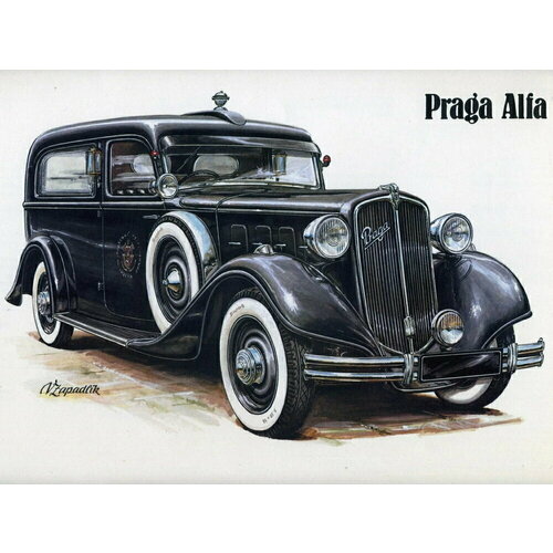 Плакат, постер на бумаге Praga Alfa/Прага Альфа/авто/автомобиль/машина. Размер 42 х 60 см