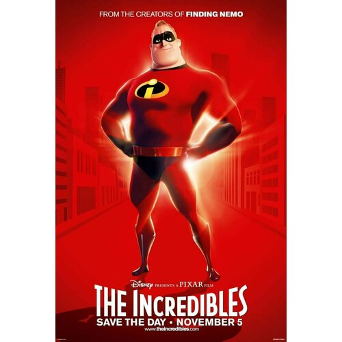 Плакат, постер на бумаге Суперсемейка (The Incredibles, 2004г). Размер 42 на 60 см