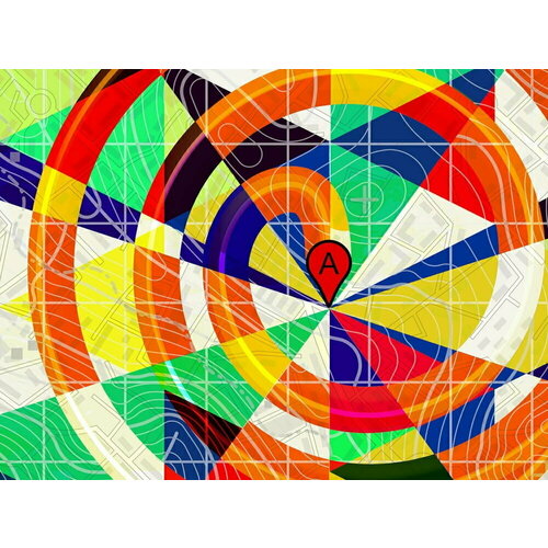 Плакат, постер на бумаге Abstraction/Абстракция/Навигация/искусство/арт/абстракция/творчество. Размер 21 на 30 см