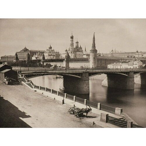 Плакат, постер на холсте Vintage Moscow/Старая Москва/Ретро/винтажный/ретро. Размер 60 на 84 см