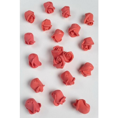Головки цветов "Розочка бутончик" 1,8 см (100 шт) SF-2096, светло-красный