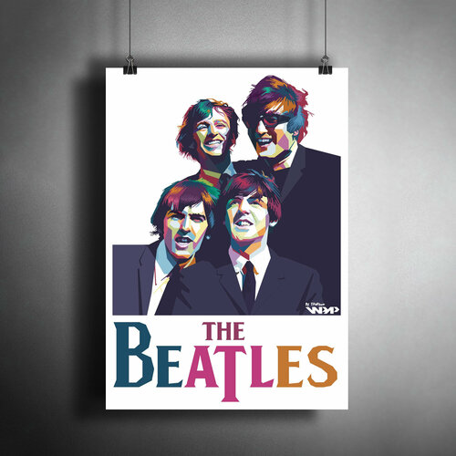 Постер плакат для интерьера "Британская рок-группа The Beatles (Битлз). Джон Леннон, Пол Маккартни" / A3 (297 x 420 мм)